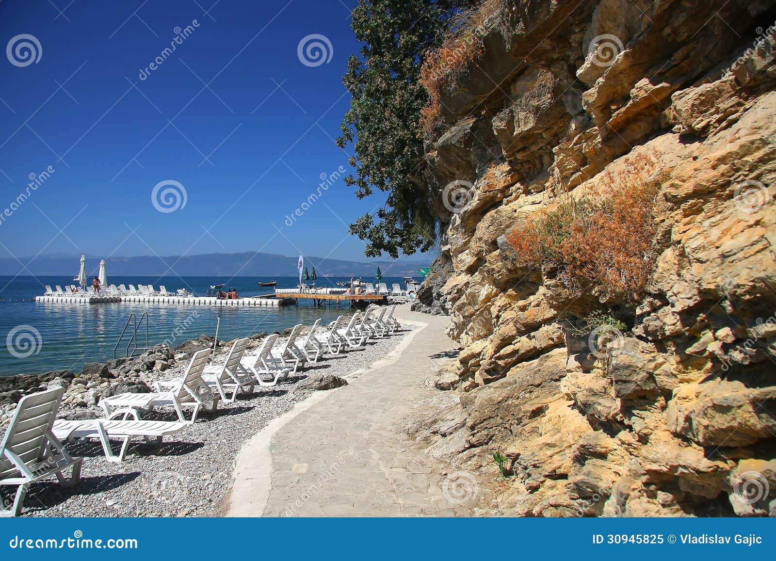 Beach in Ohrid stock image. Image of shore, seaside, coast - 30945825