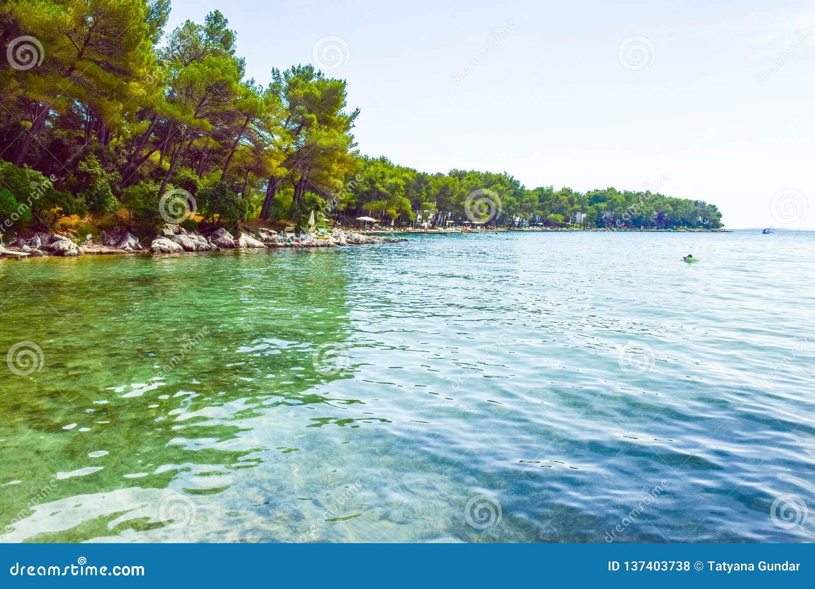 The beach in Pakostane stock photo. Image of adriatic - 137403738