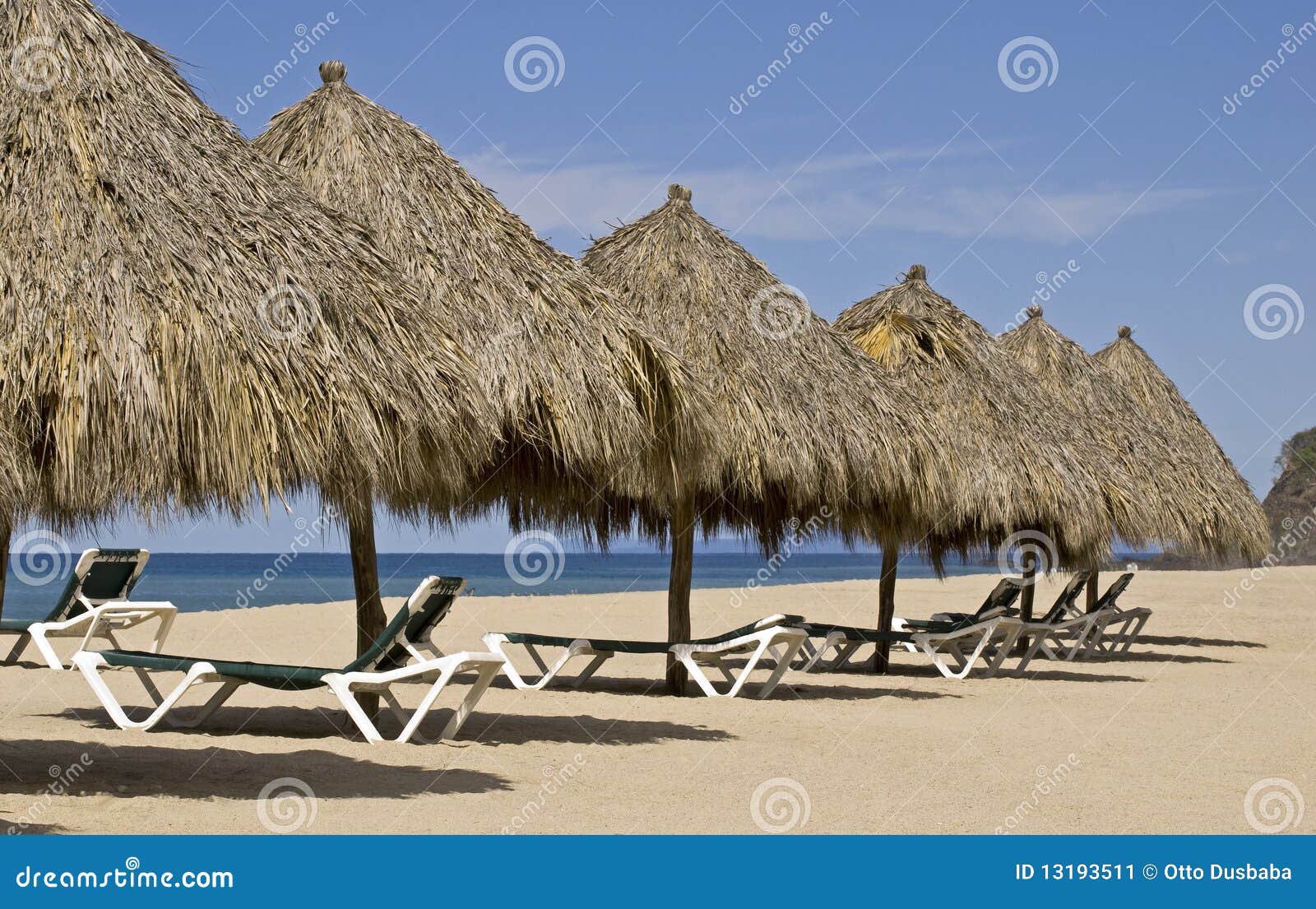 Beach Palapas by the Mexican Pacific Ocean Stock Image - Image of ...