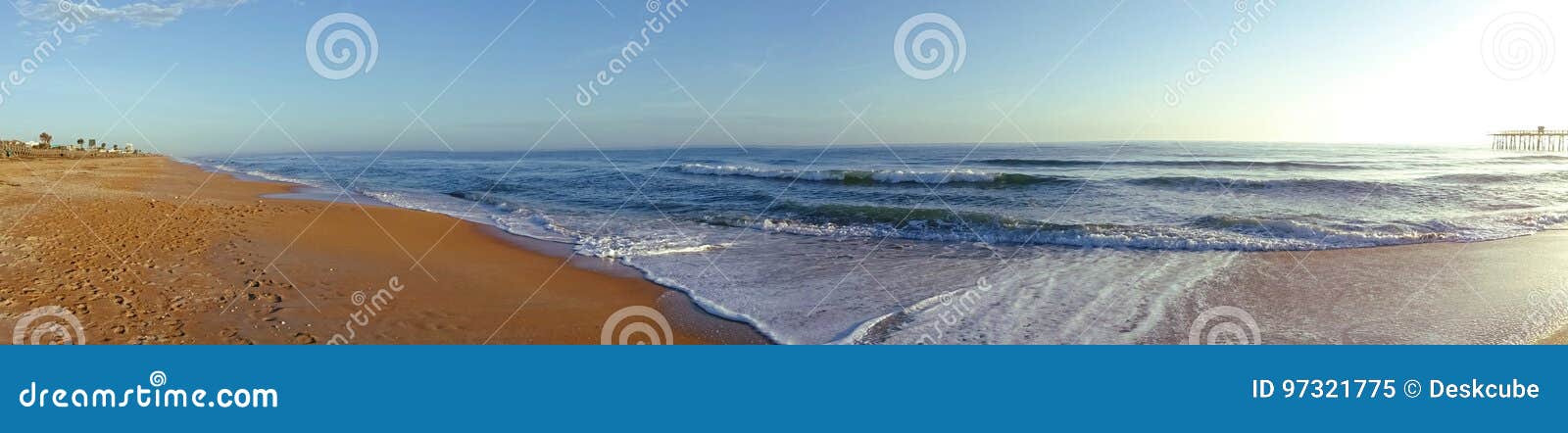 Beach Panoramic View stock image. Image of immobile, palms - 97321775