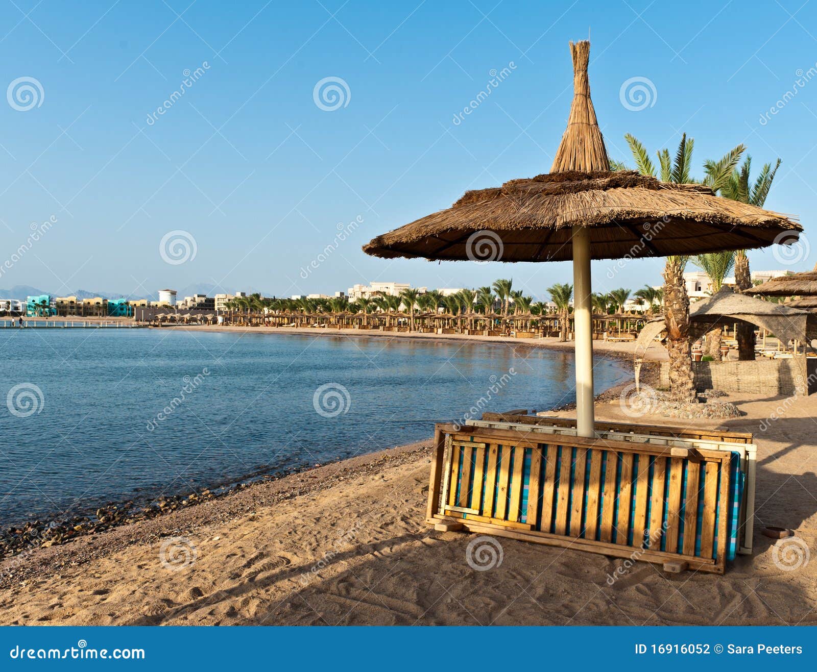 Beach parasol stock photo. Image of roof, sand, holiday - 16916052