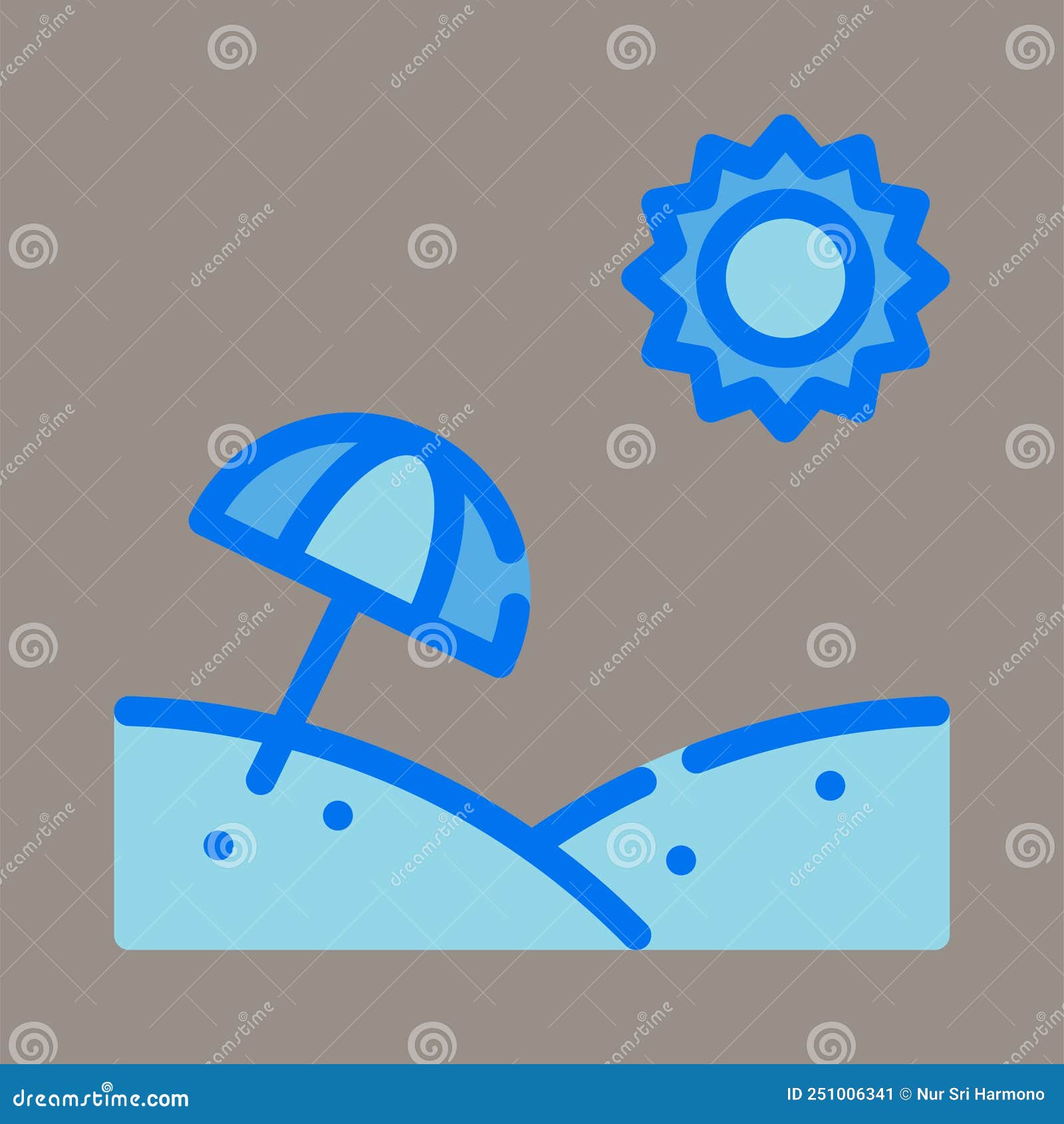 Beach Parasol Icon Isolated with Gray Background. Tropical Icon Stock ...