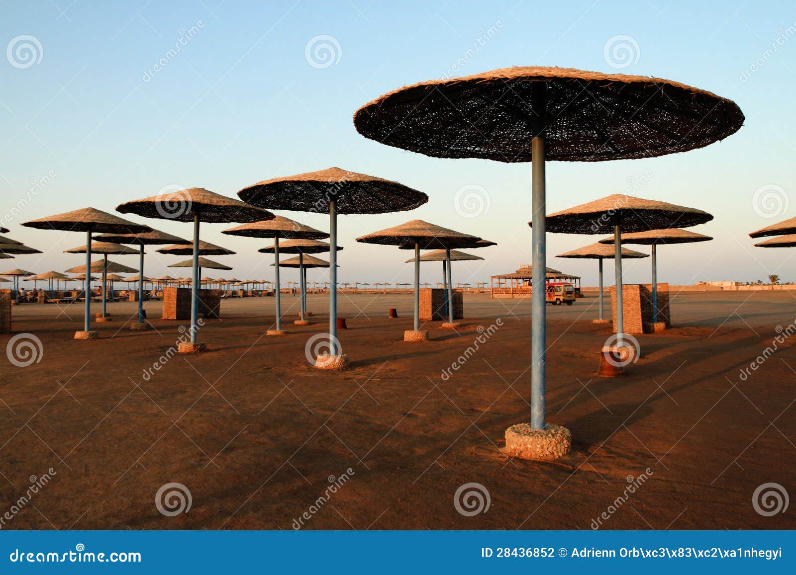 Beach parasols - Egypt stock photo. Image of idyllic - 28436852