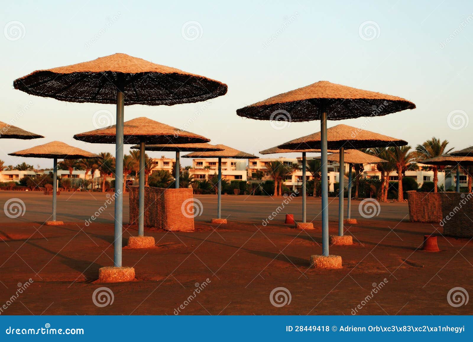 Beach parasols - Egypt stock photo. Image of relax, hurghada - 28449418