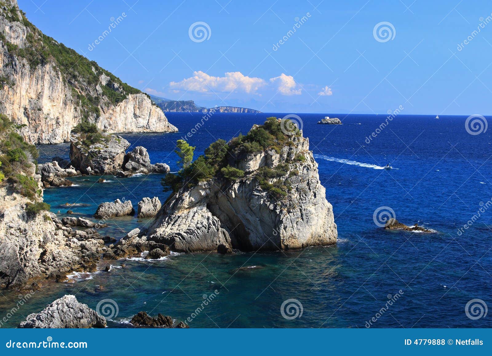 Beach in Parga stock photo. Image of castle, beach, speed - 4779888