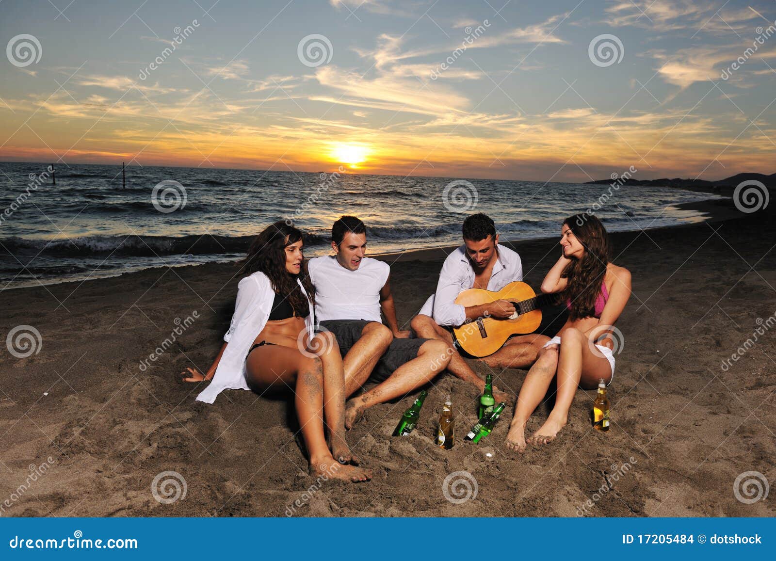 Beach party stock photo. Image of group, dawn, holiday - 17205484