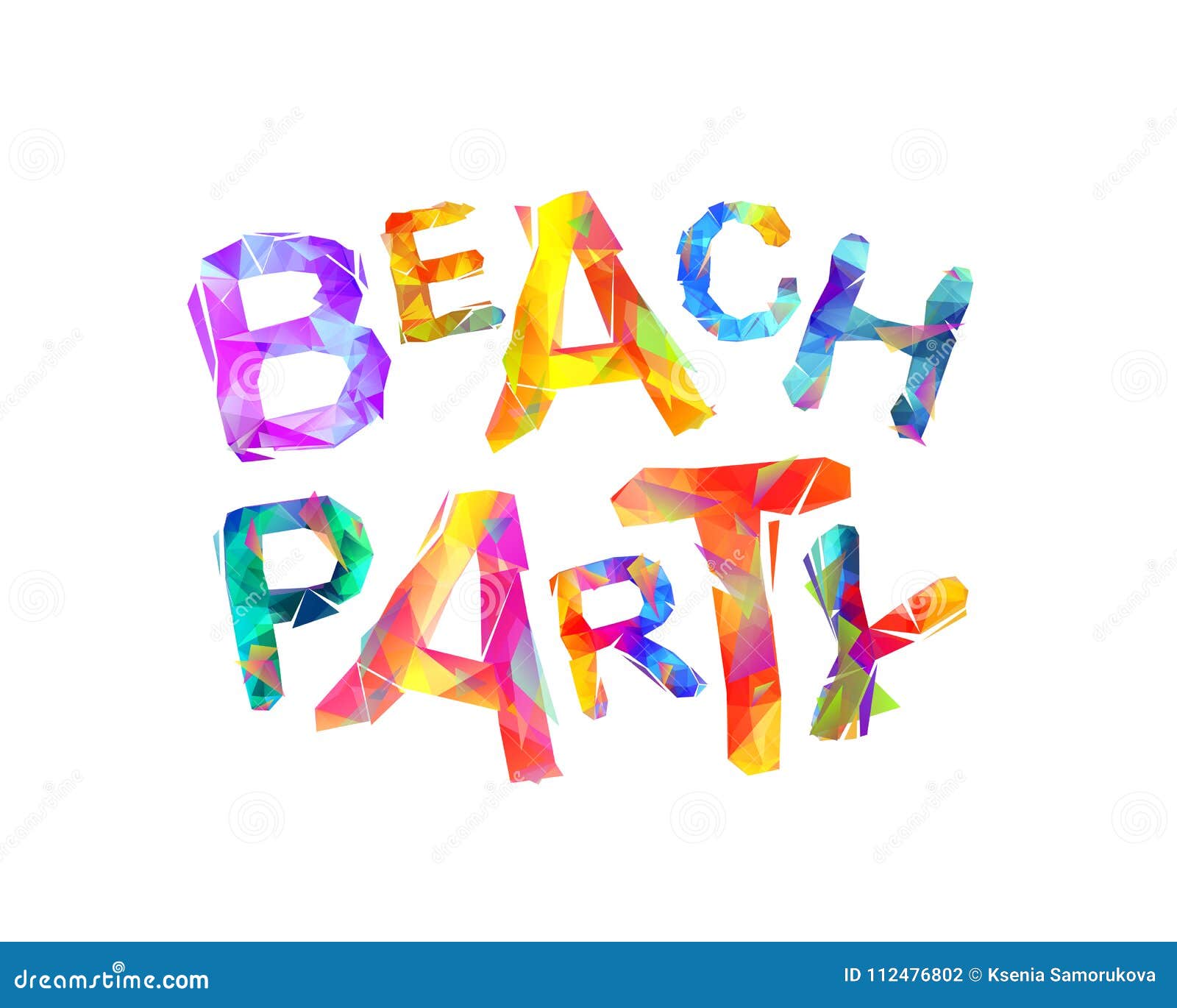Beach Party. Colorful Triangularletters Stock Vector - Illustration of ...