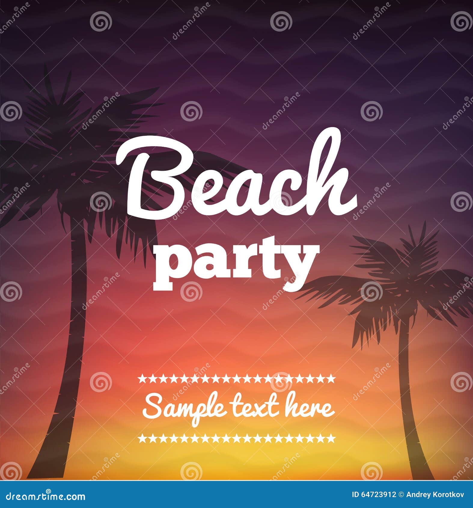 Beach Party Flyer - Vector Design Beautiful Background Stock Vector ...