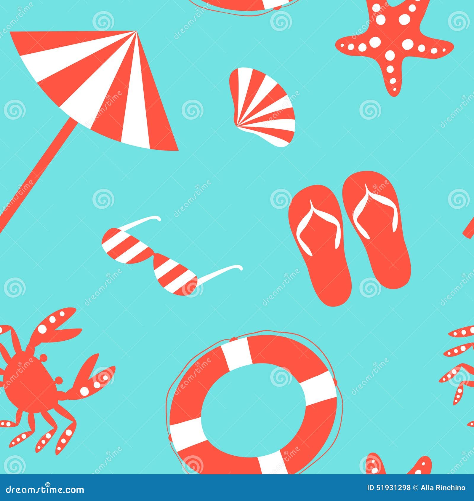 Beach Pattern stock vector. Illustration of repetition - 51931298