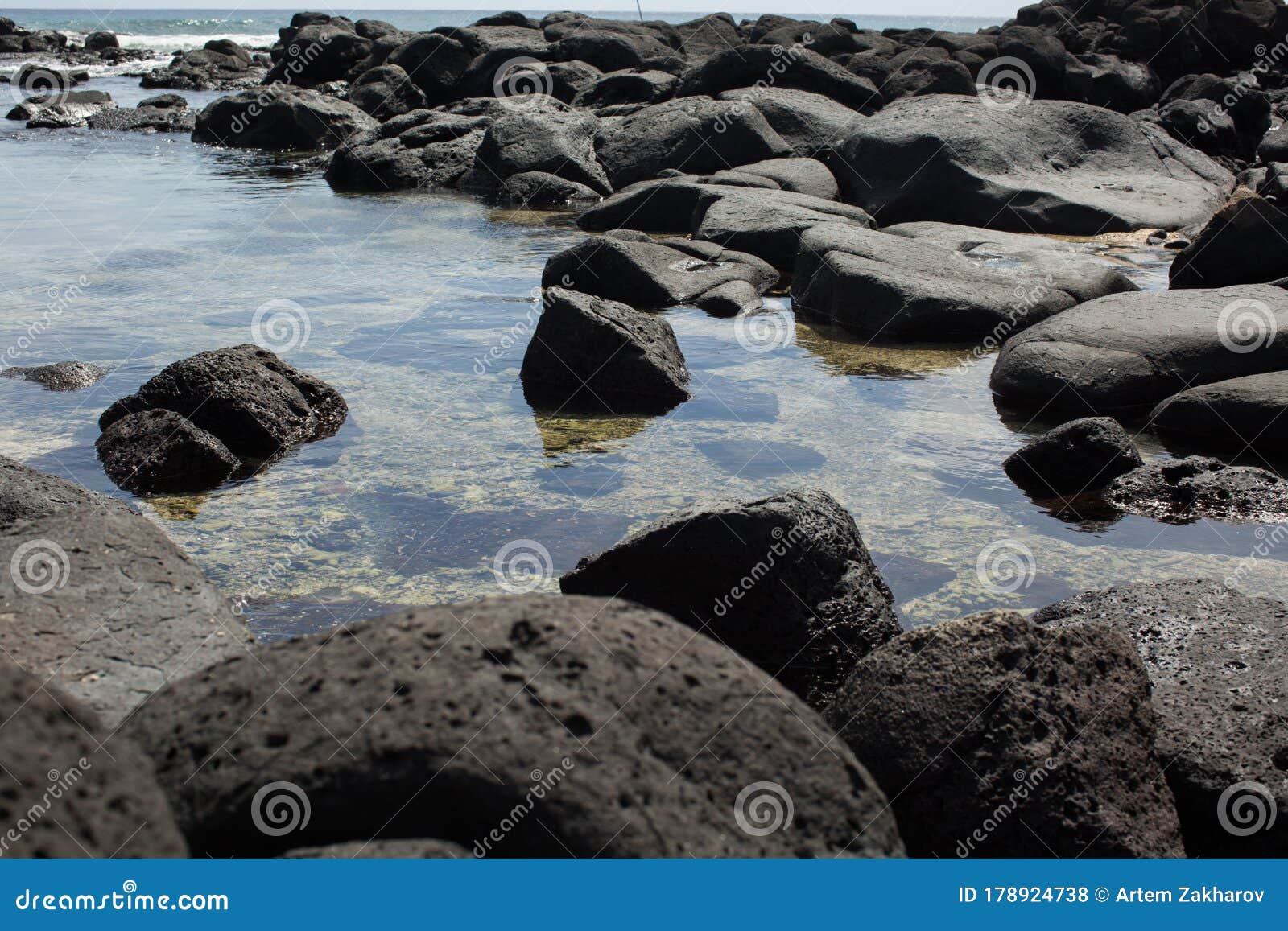 Beach Pebble Stone in the Indian Ocean. Stock Photo - Image of shore ...