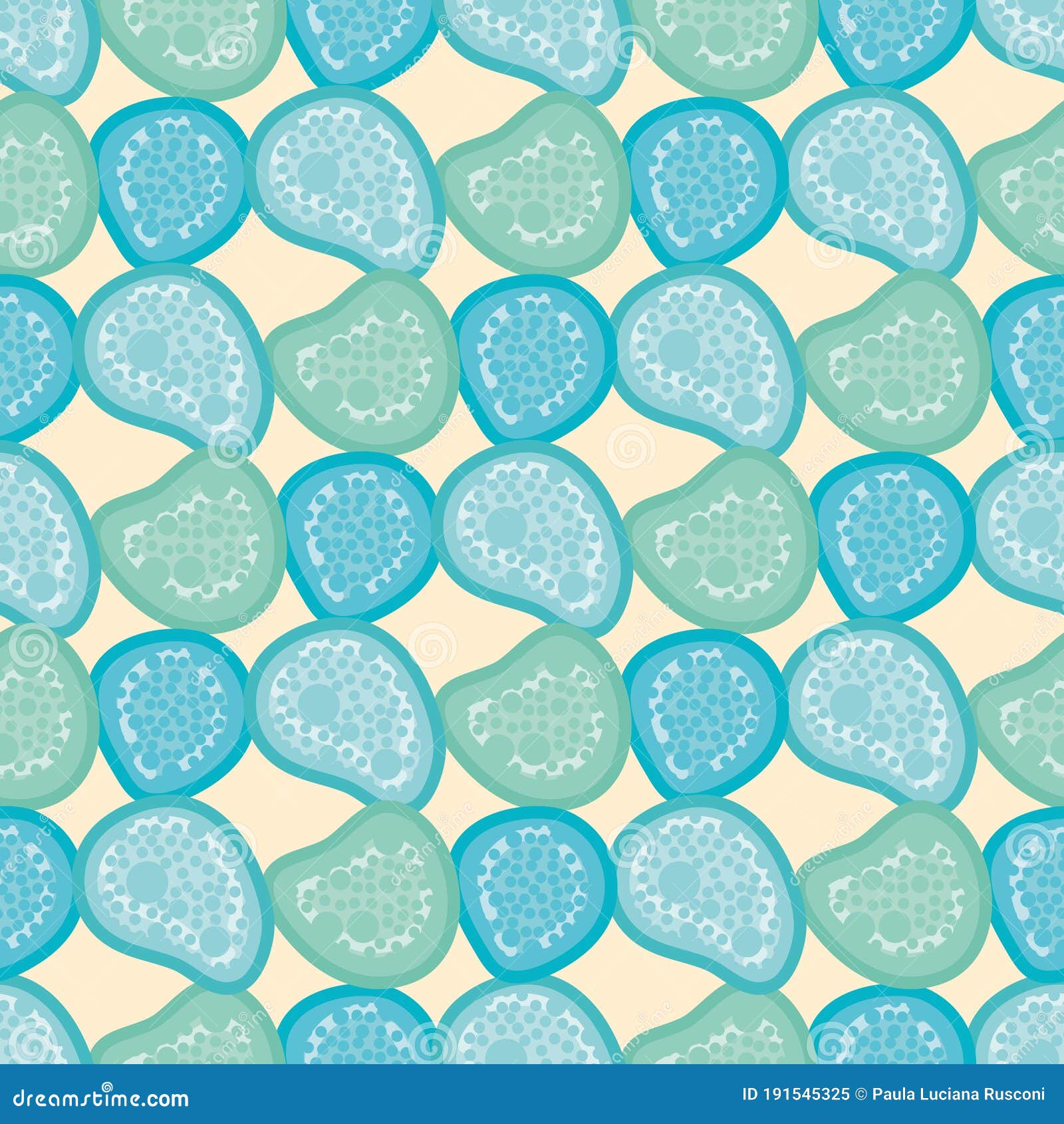Beach Pebbles Seamless Pattern. Hand Drawn Various Shapes. Modern ...