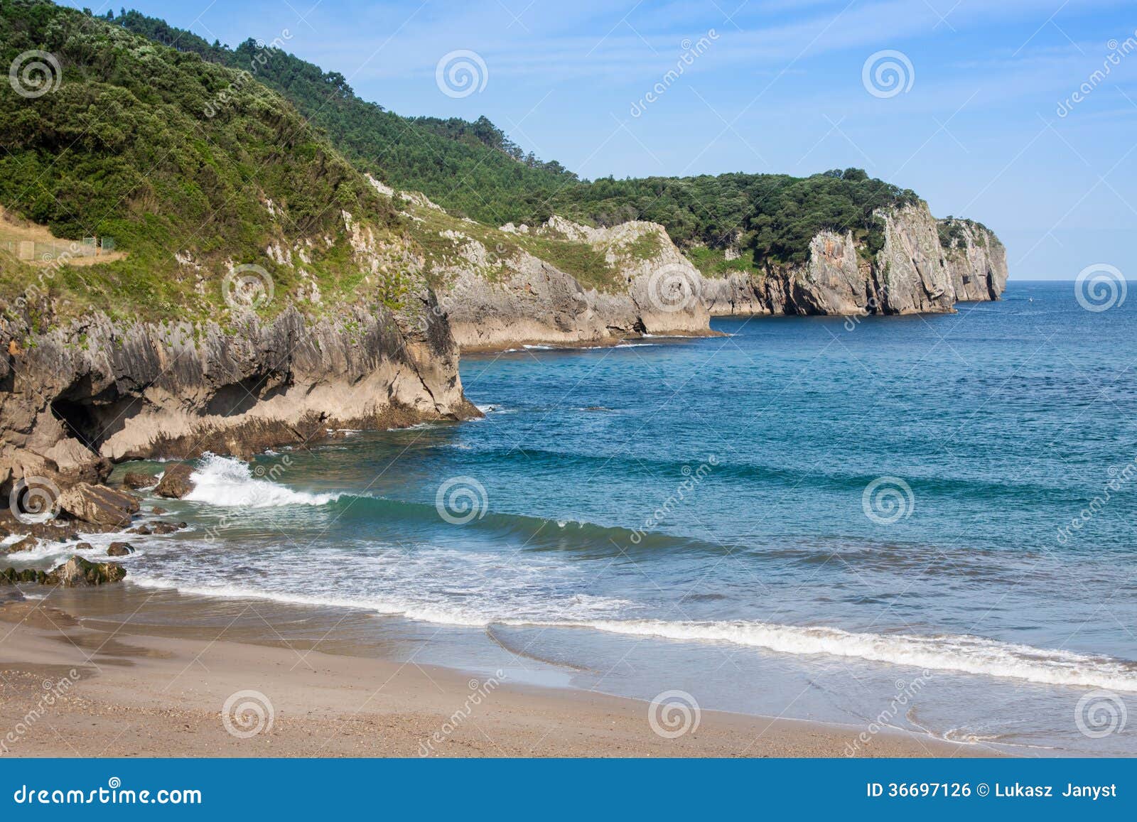 Beach of Pechon stock photo. Image of eroded, mountain - 36697126
