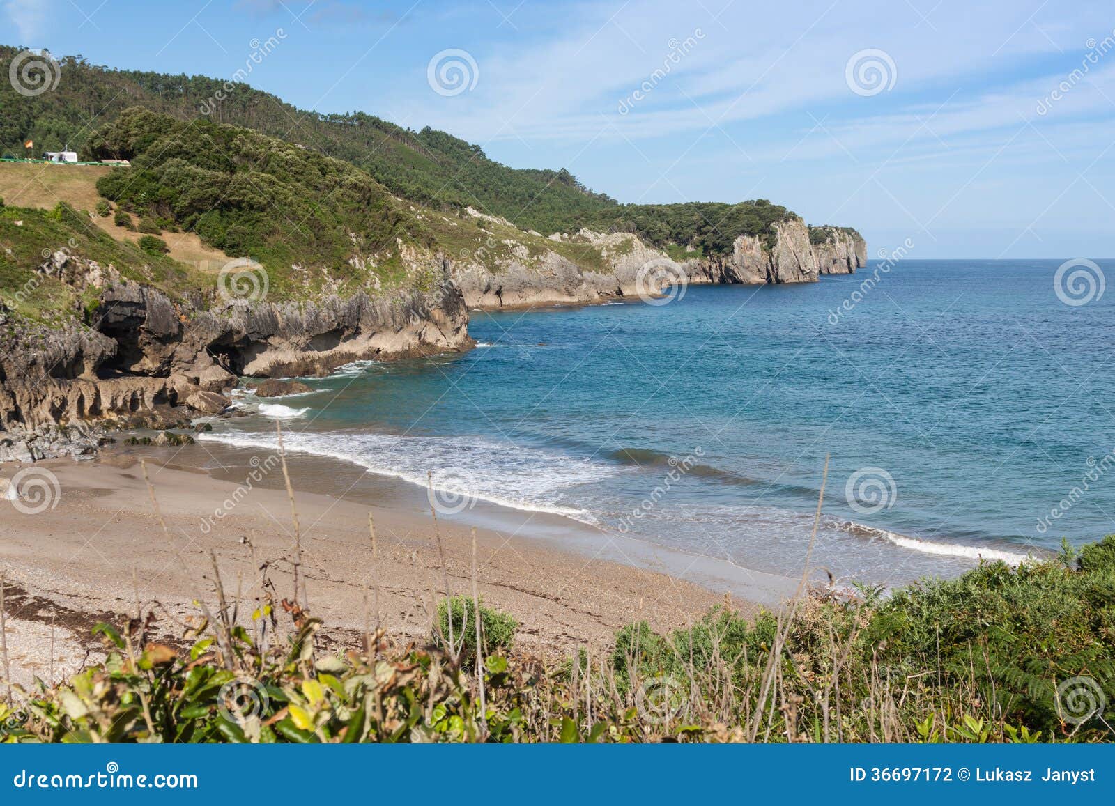Beach of Pechon stock photo. Image of pechon, costa, liencres - 36697172