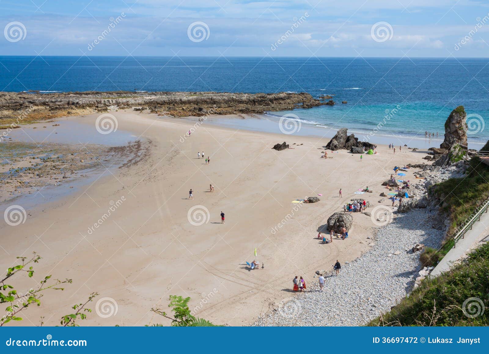 Beach of Pechon stock photo. Image of mountain, cantabrian - 36697472