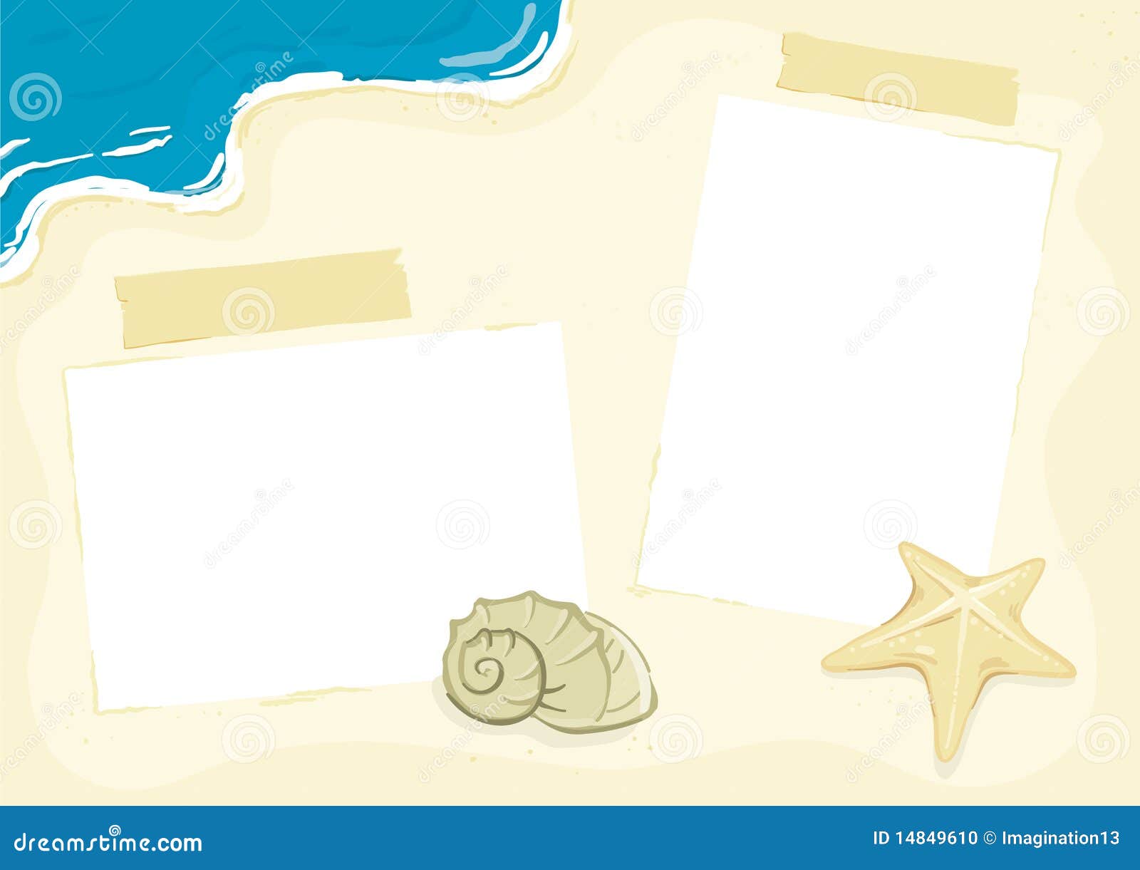 Beach Photo Frame stock vector. Illustration of sand - 14849610