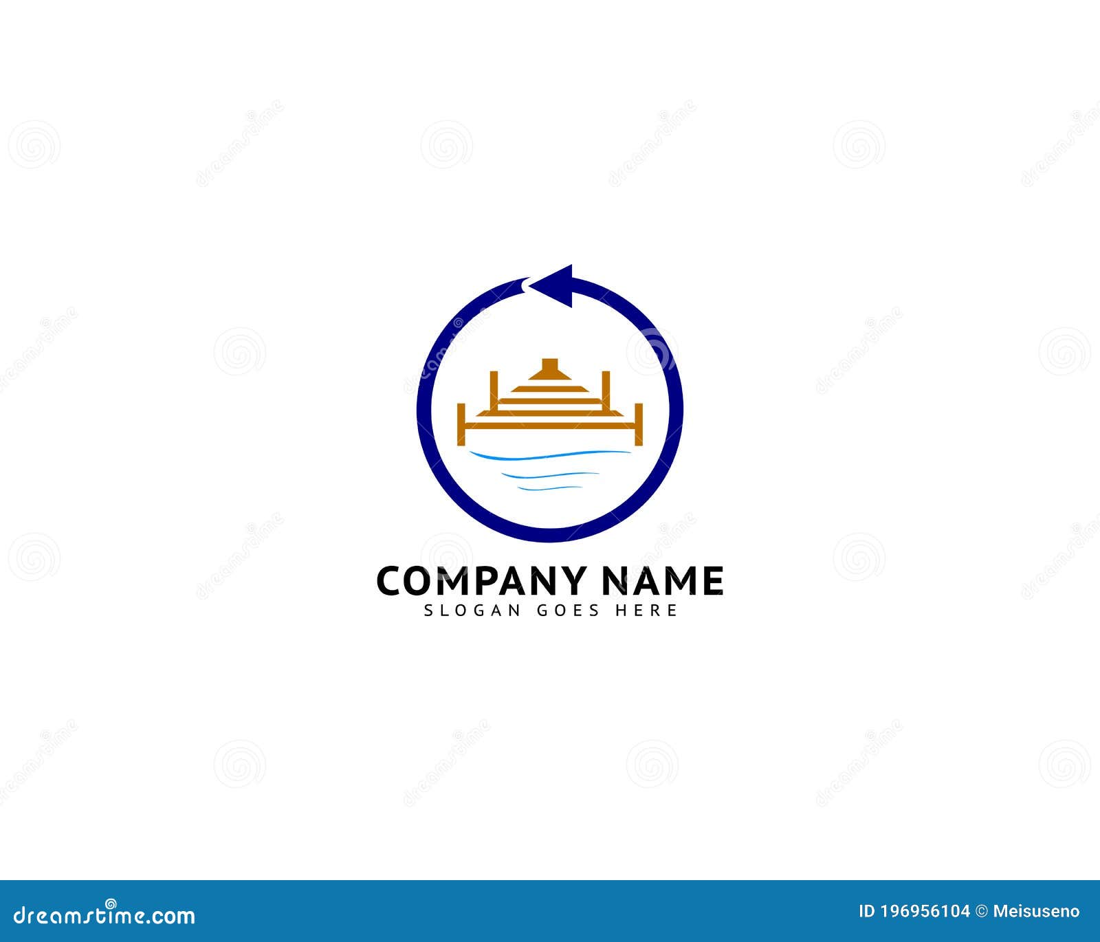 Beach Pier Dock Logo Design Vector Stock Vector - Illustration of ...