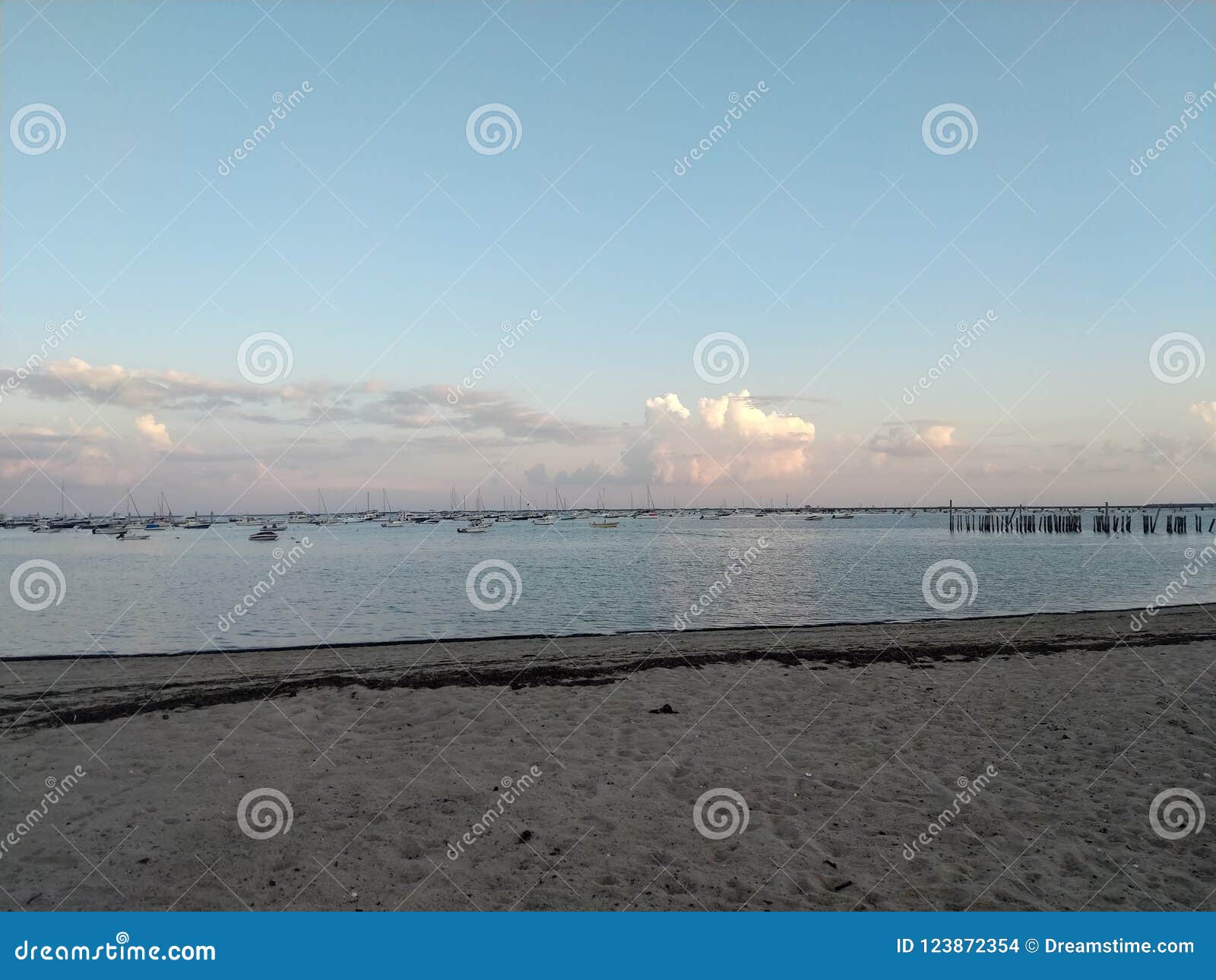 Sunset from P Town Cape Cod Bay Stock Photo - Image of pink, clouds ...