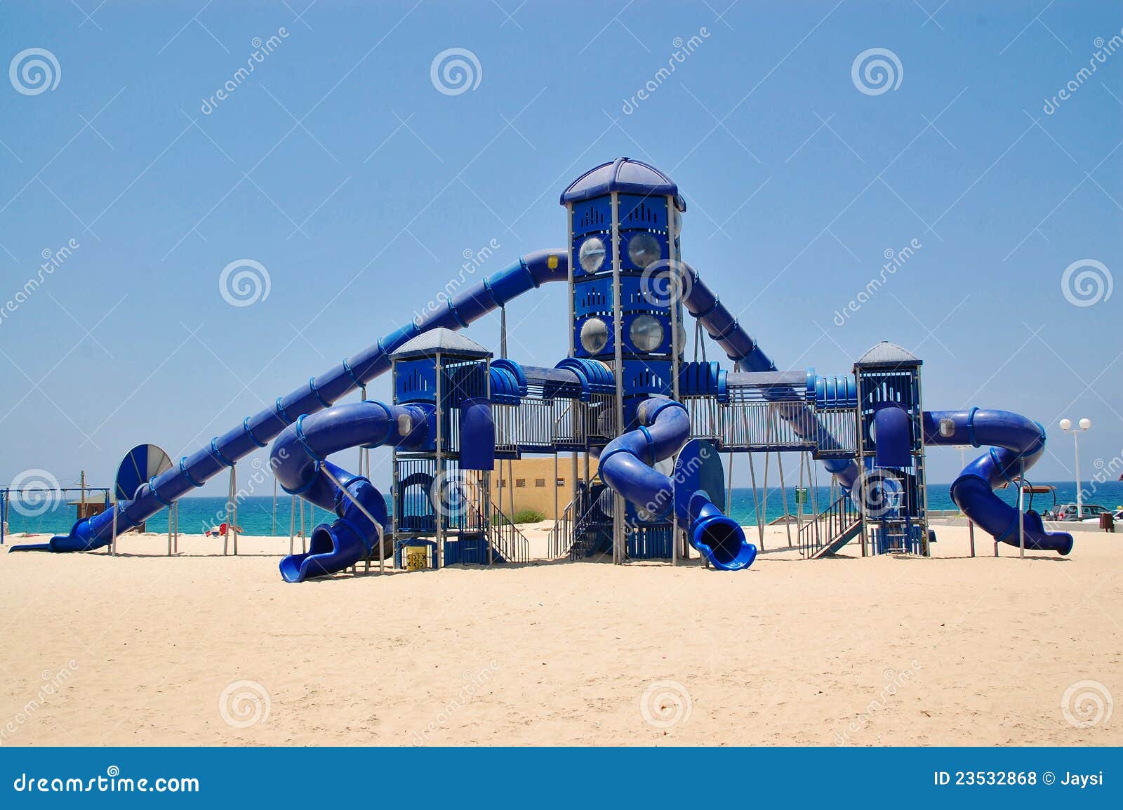 Beach Playground for Children Stock Photo - Image of childhood, ladder ...