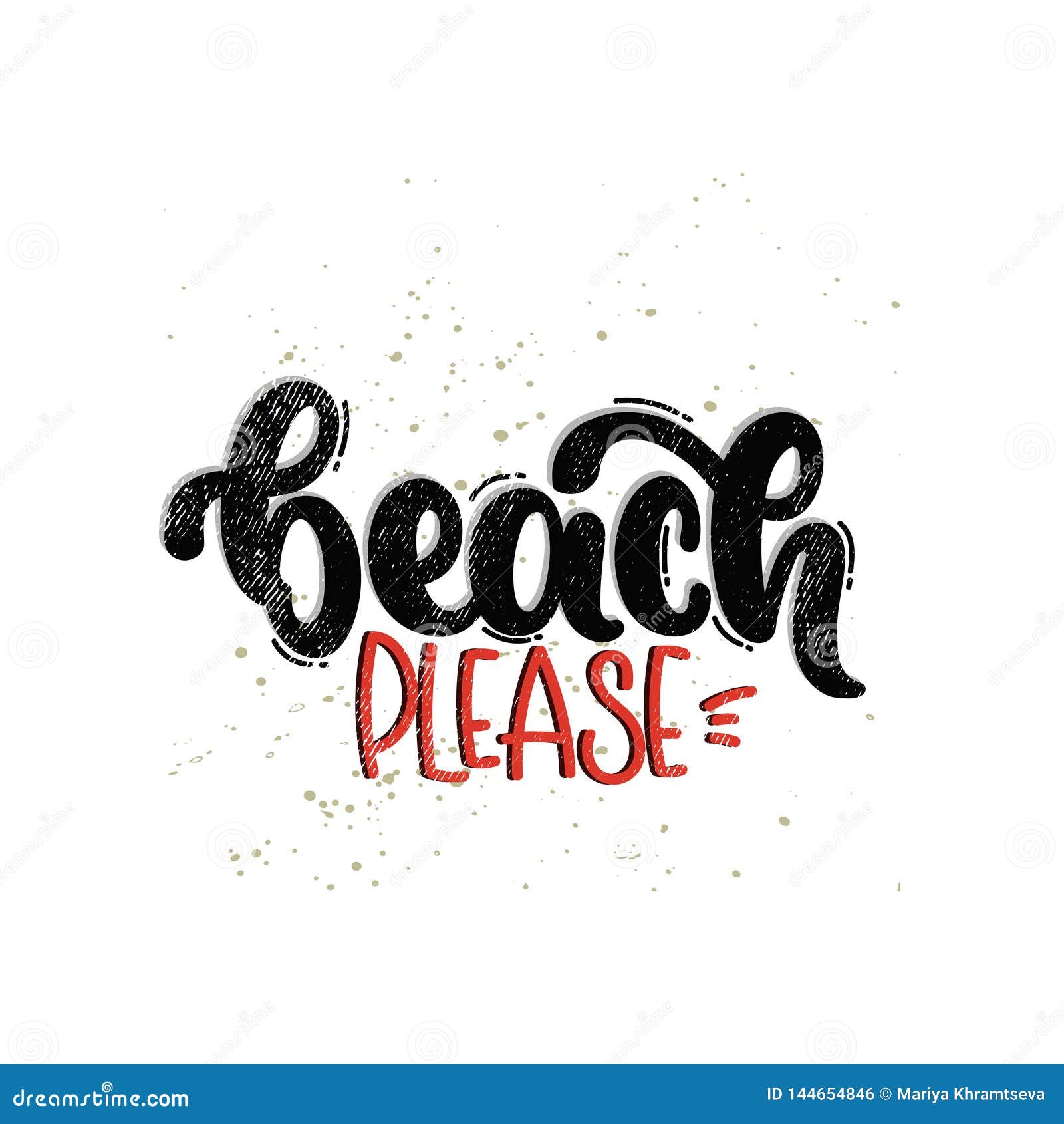 Beach please lettering stock vector. Illustration of cursive - 144654846