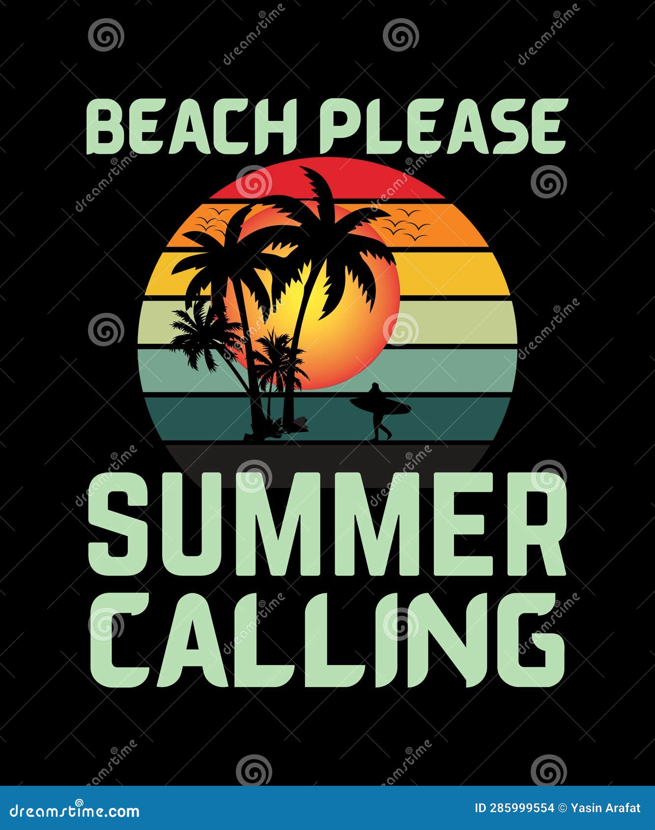 Beach Please Summer Calling, Summer T Shirt Design Stock Vector ...