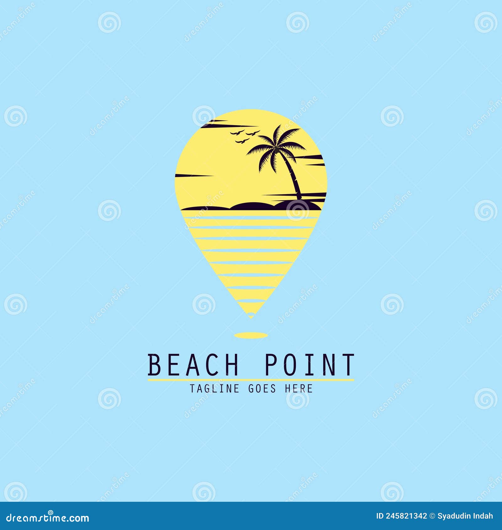 Beach point logo stock vector. Illustration of holiday - 245821342