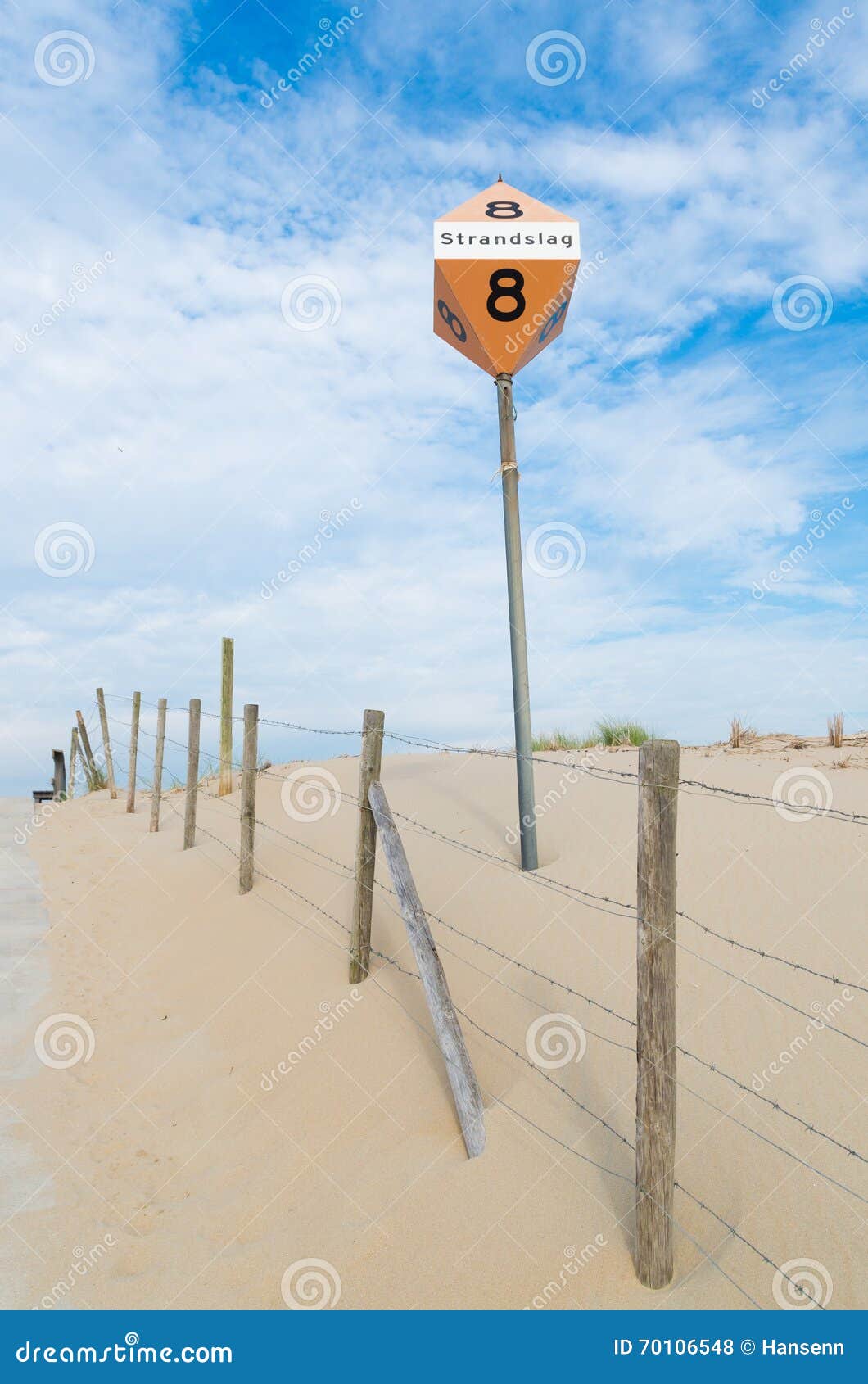 Beach pole stock photo. Image of kilometer, coast, north - 70106548