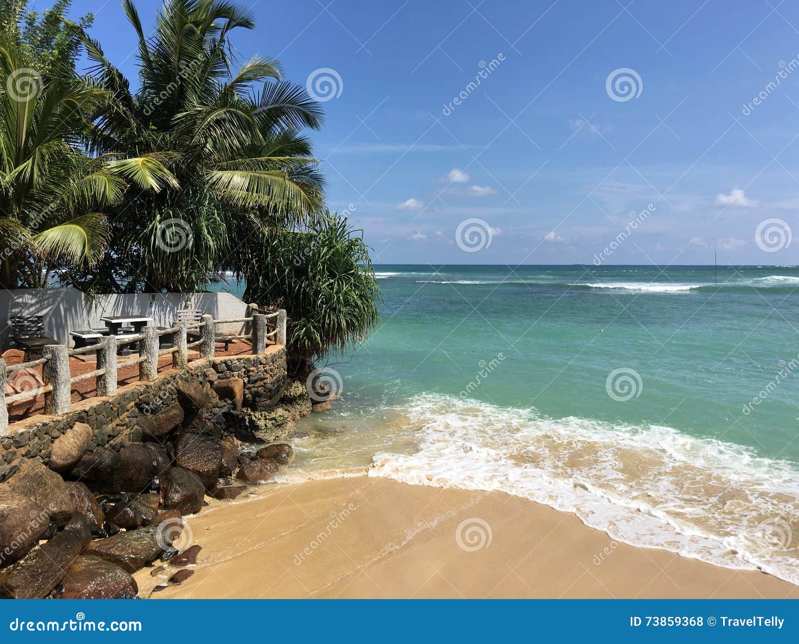 Beach in Polhena stock photo. Image of resort, sand, caribbean - 73859368