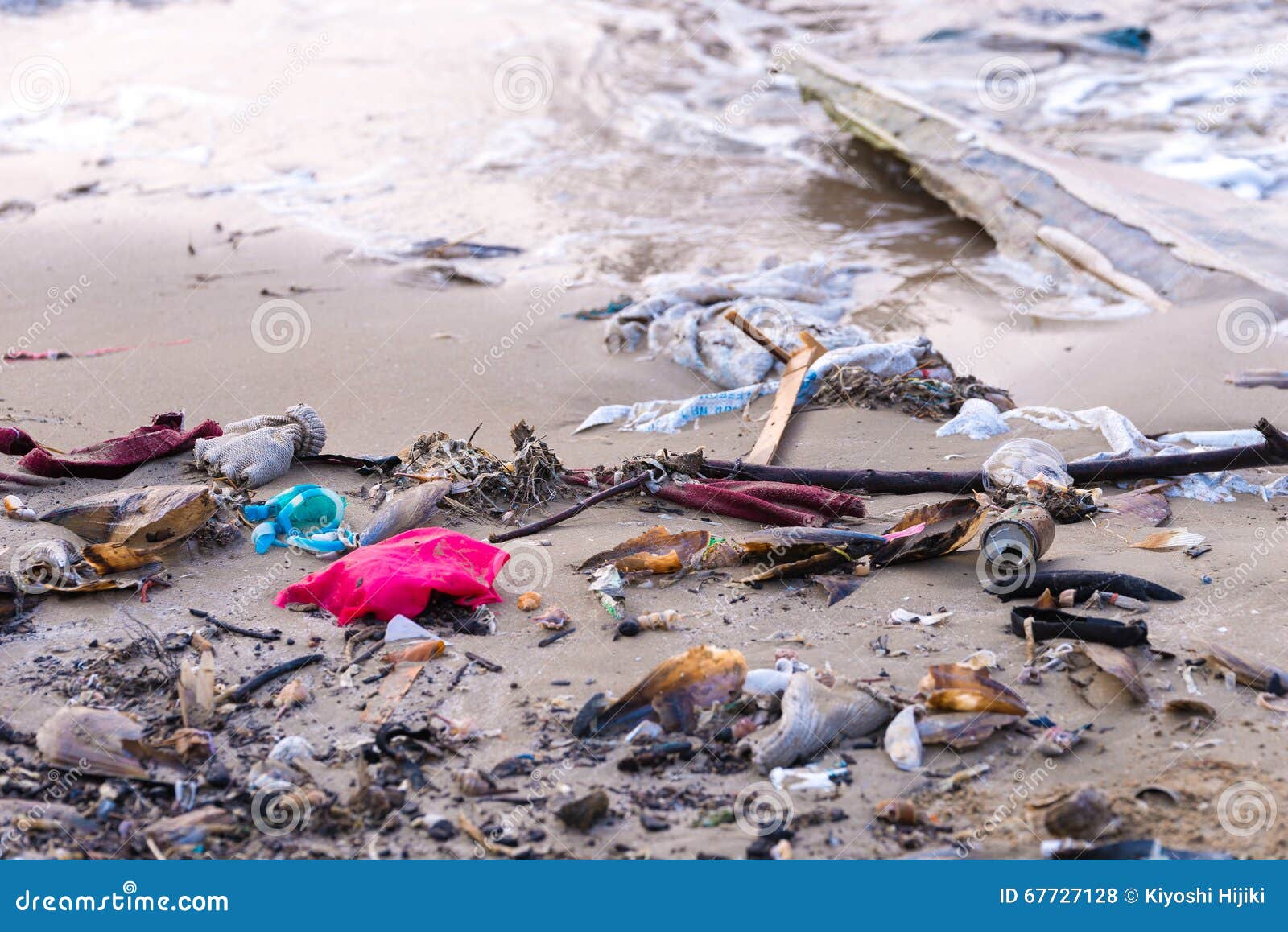 Beach pollution stock photo. Image of ocean, coast, pollution - 67727128