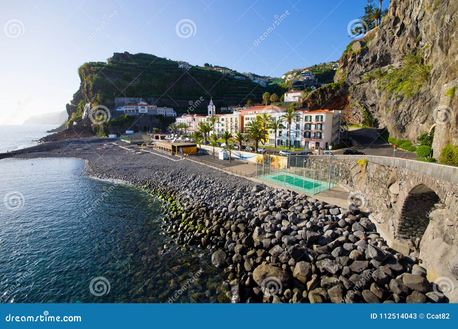 Beach in Ponta Do Sol, Madeira, Portugal Stock Image - Image of summer ...
