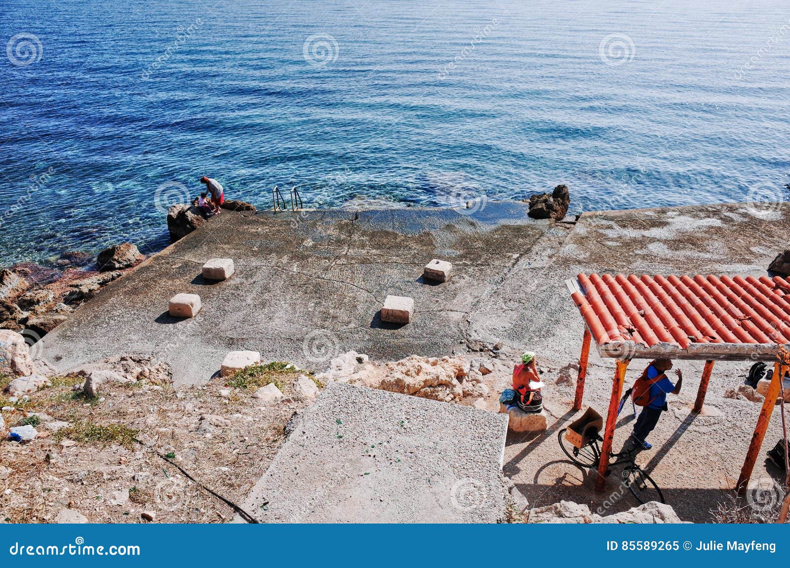 Beach at the Port of Mytilene Editorial Image - Image of mediterranean ...