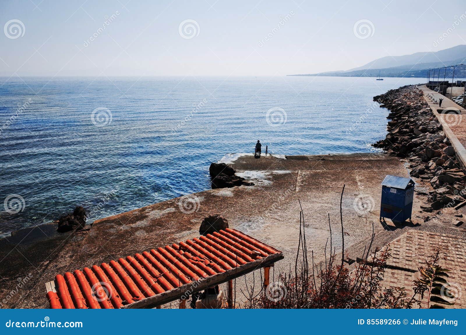 Beach at the Port of Mytilene Editorial Photo - Image of lesvos ...