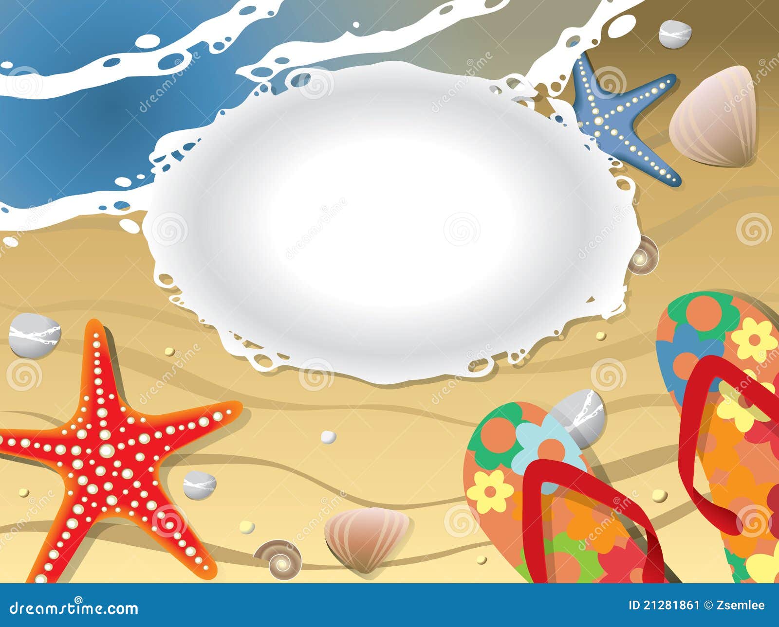 Beach postcard stock vector. Illustration of peaceful - 21281861