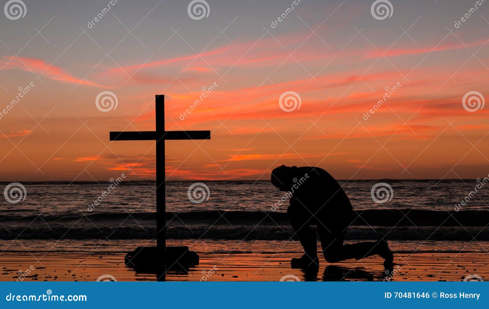 Beach Prayers stock photo. Image of believe, waves, christian - 70481646