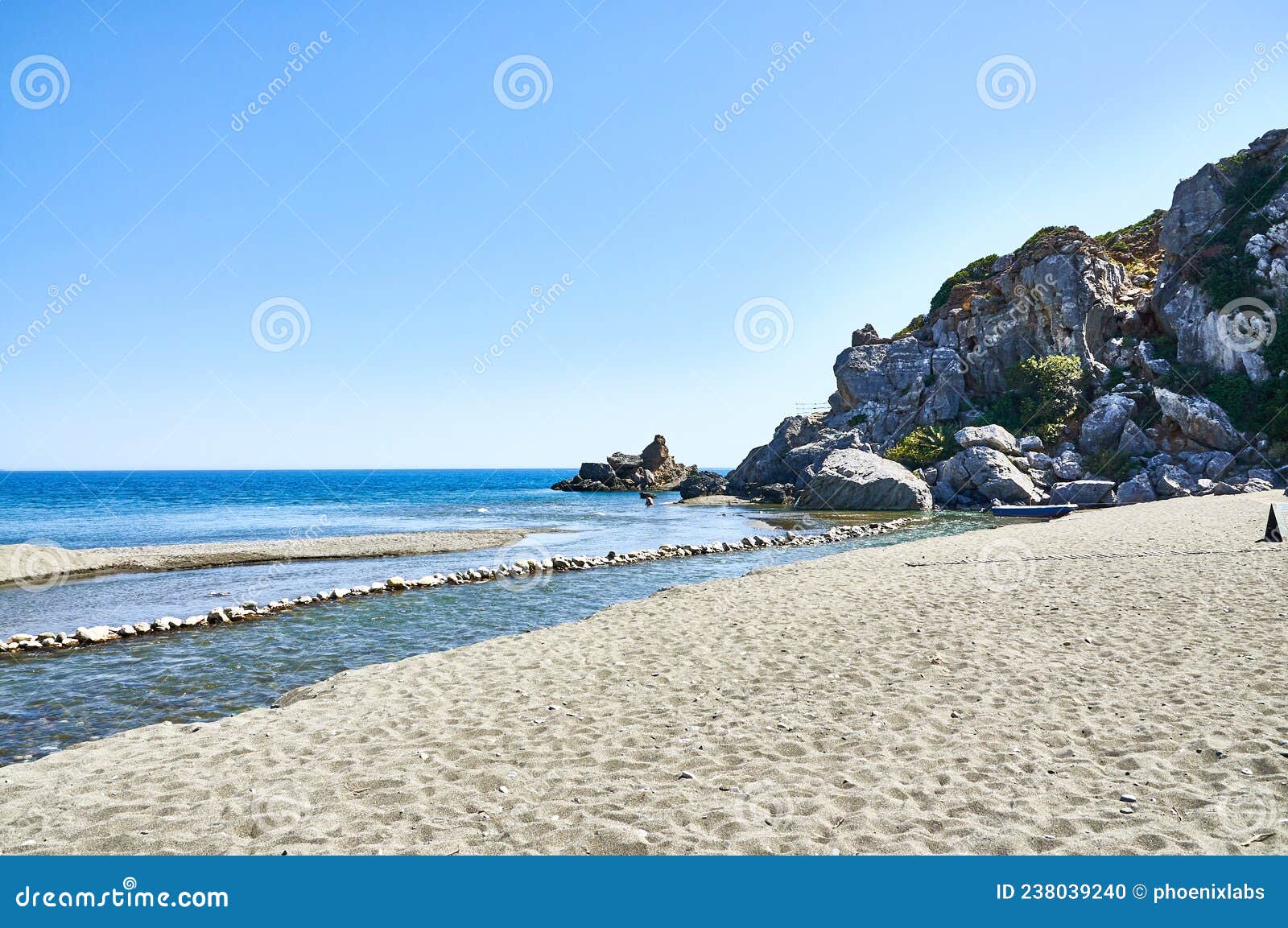 The Beach of Preveli in Crete. Stock Photo - Image of rock, greece ...