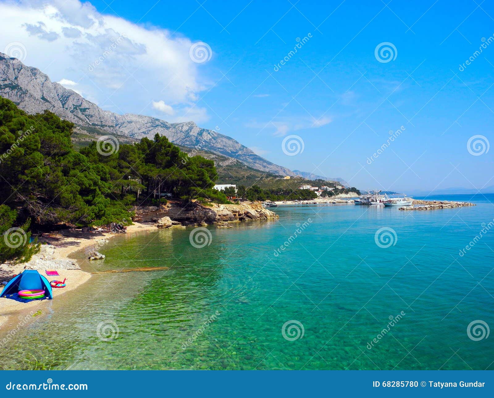 Beach Promajna, Croatia. stock photo. Image of relaxation - 68285780
