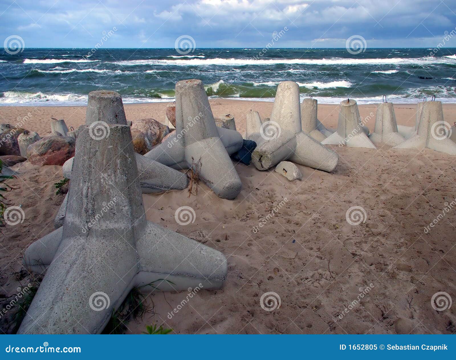 Beach protection stock image. Image of protection, blocks - 1652805
