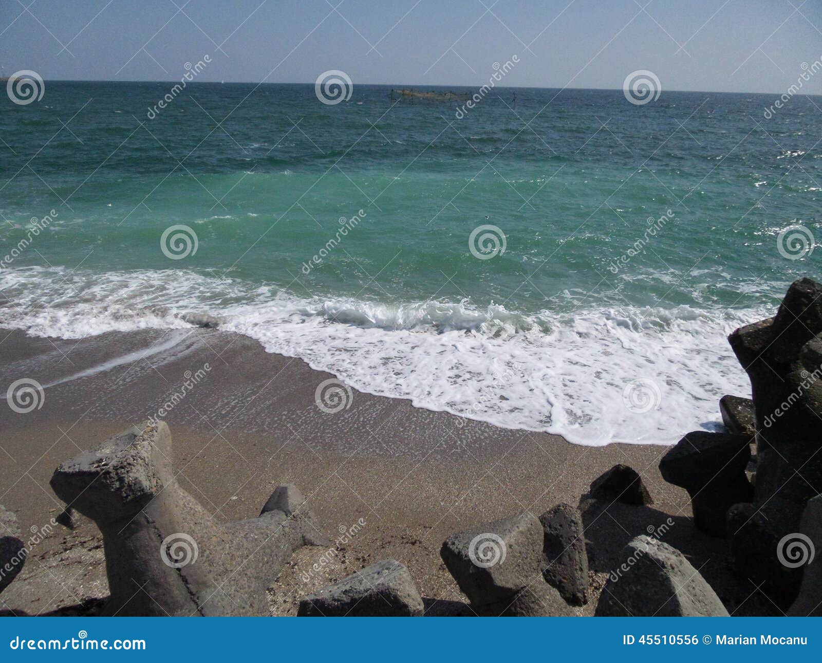 Beach protection stock photo. Image of wave, piled, breakwater - 45510556