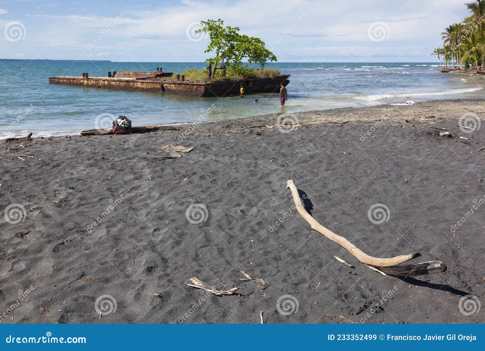 Beach in Punta Cocles, Limon Stock Image - Image of cocles, person ...