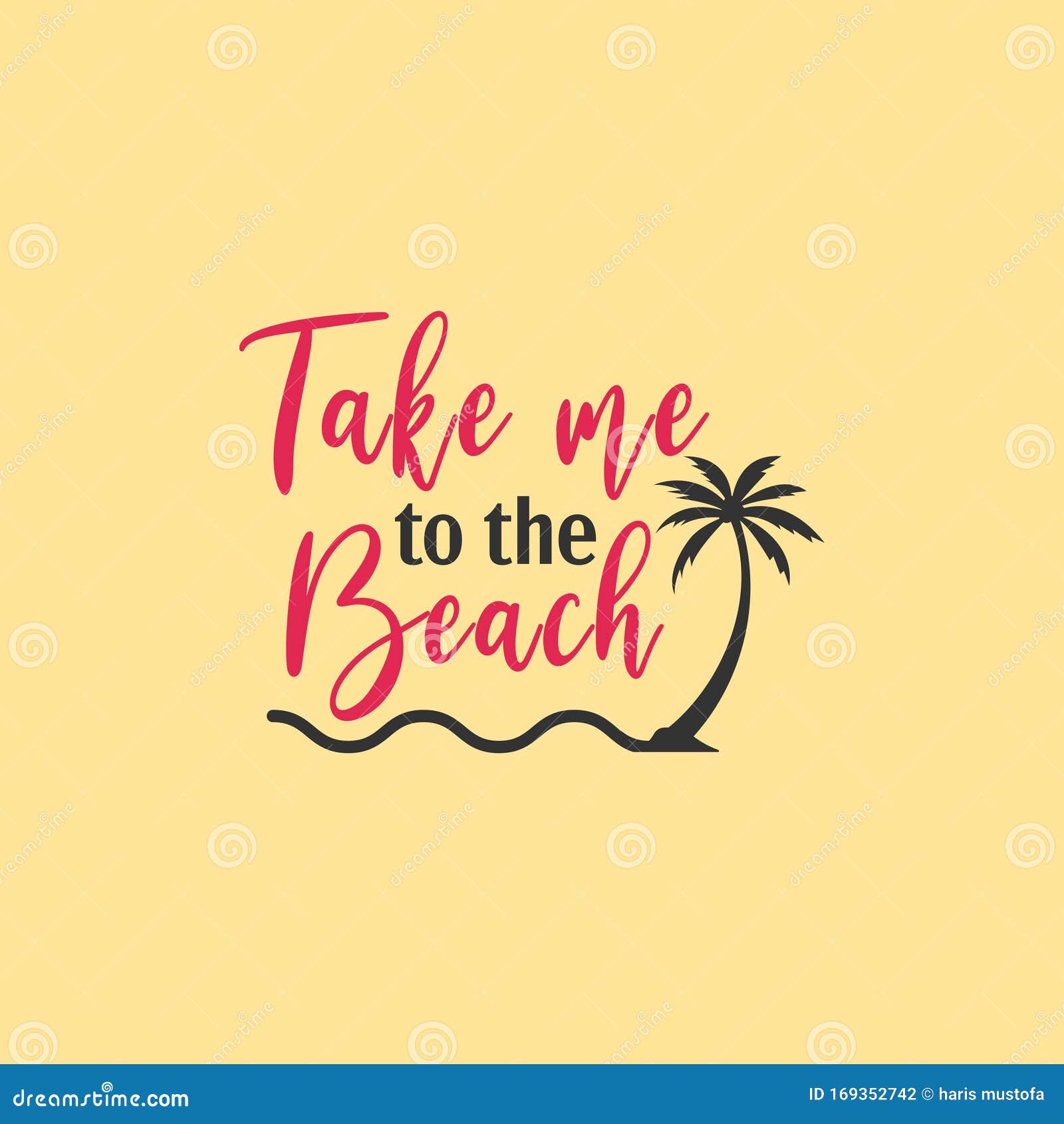 Beach Quote Lettering Typography Stock Vector - Illustration of ...