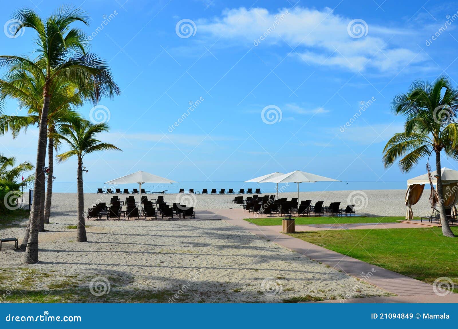 Beach ready stock image. Image of neat, resort, tree - 21094849