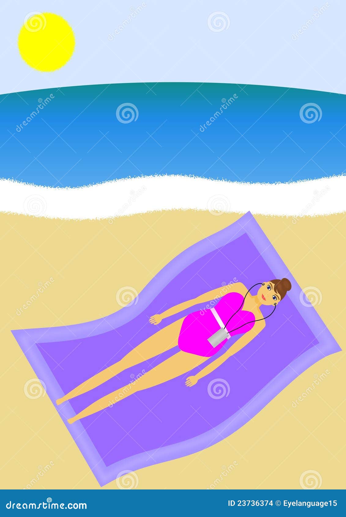 Beach Relaxation stock illustration. Illustration of ocean - 23736374