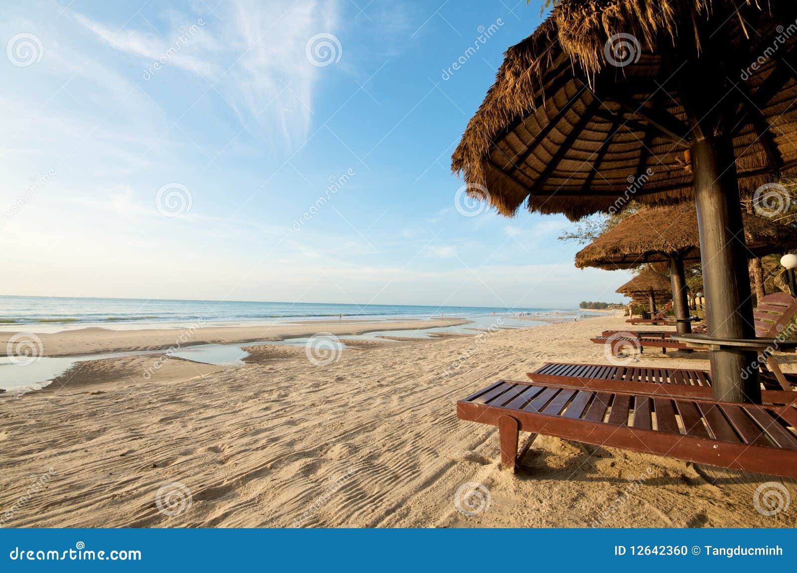 Beach resort stock photo. Image of ocean, straw, house - 12642360