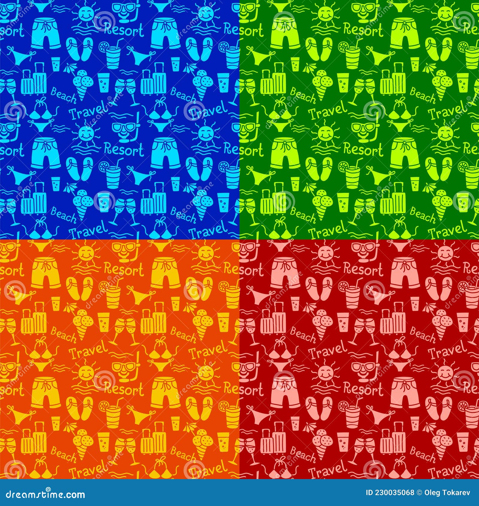 Beach and resort patterns stock vector. Illustration of holiday - 230035068