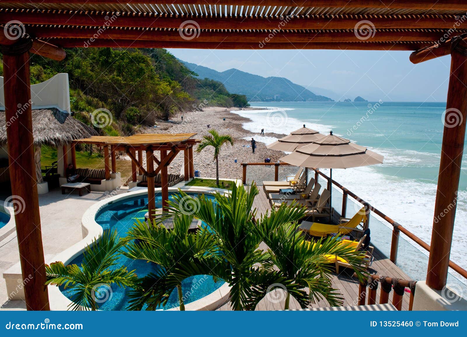Beach Resort Pool with View Stock Photo - Image of beach, view: 13525460