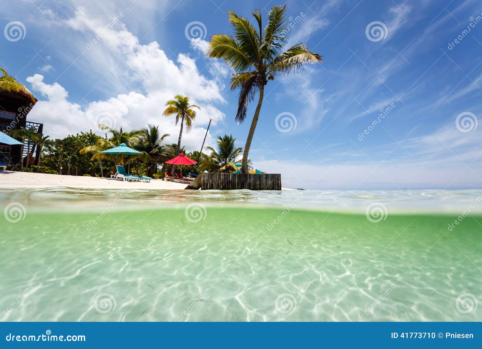 Beach Resort on Remote Seaside Island in Caribbean Stock Photo - Image ...