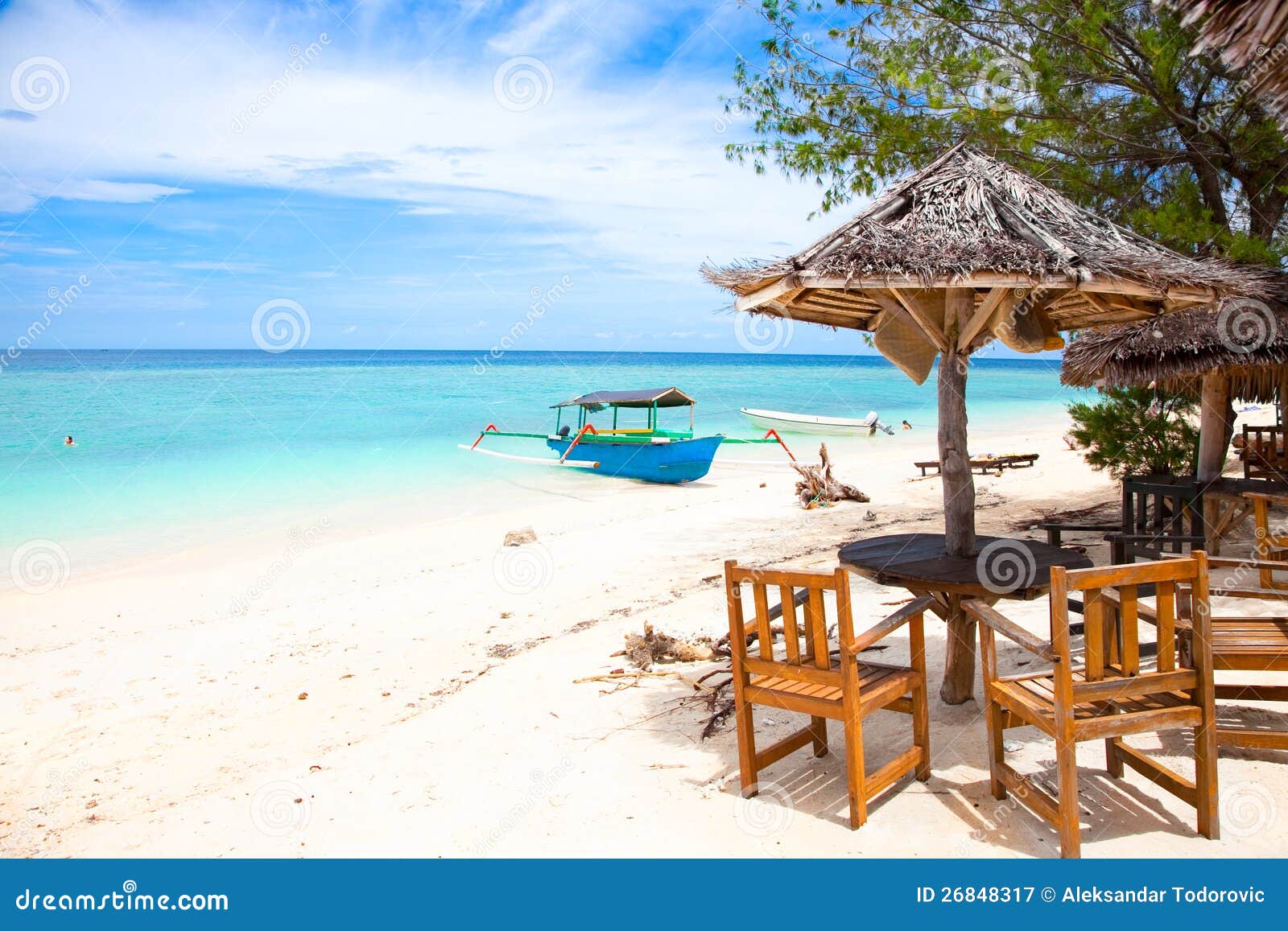 Beach Rest Pavillion In Gili Islands Royalty-Free Stock Photo ...