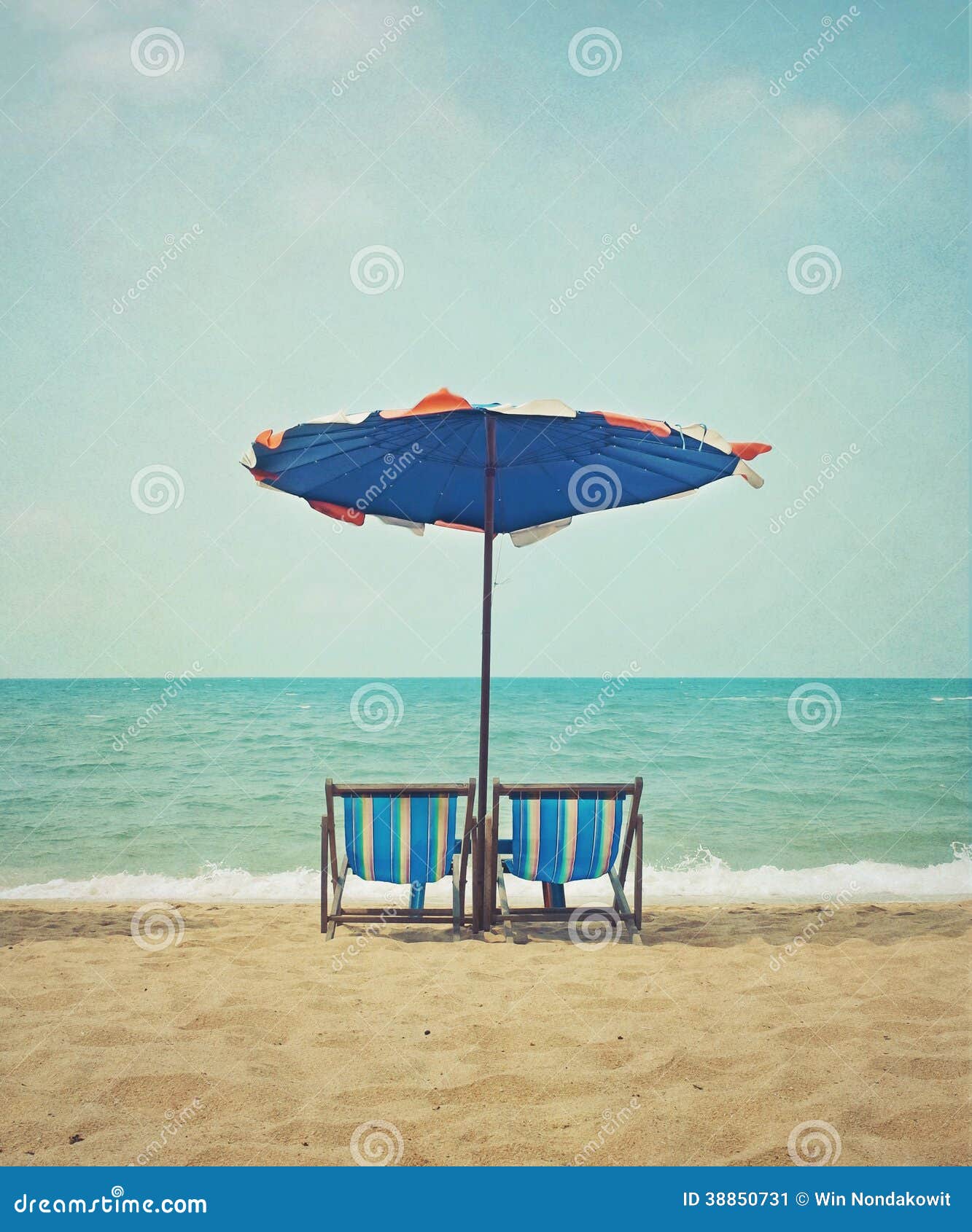 Beach in retro style stock image. Image of landscape - 38850731