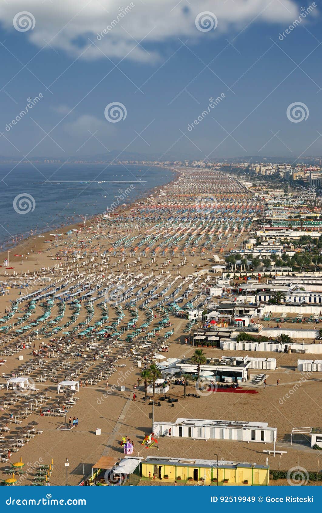 Beach Rimini Italy stock image. Image of relax, season - 92519949