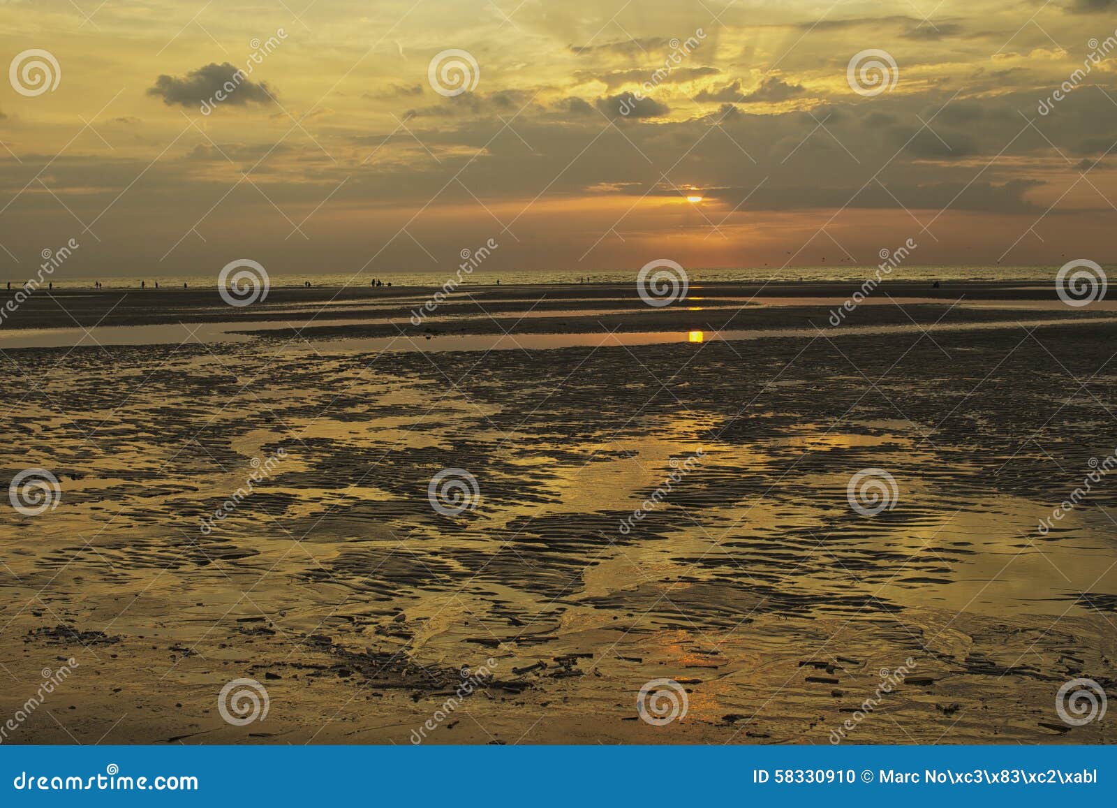 Beach ripples sunset stock photo. Image of summer, reflection - 58330910