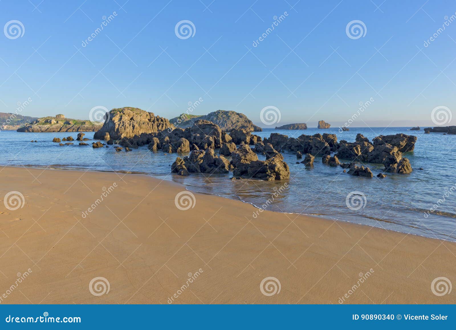 The beach of Ris in Noja stock photo. Image of travel - 90890340